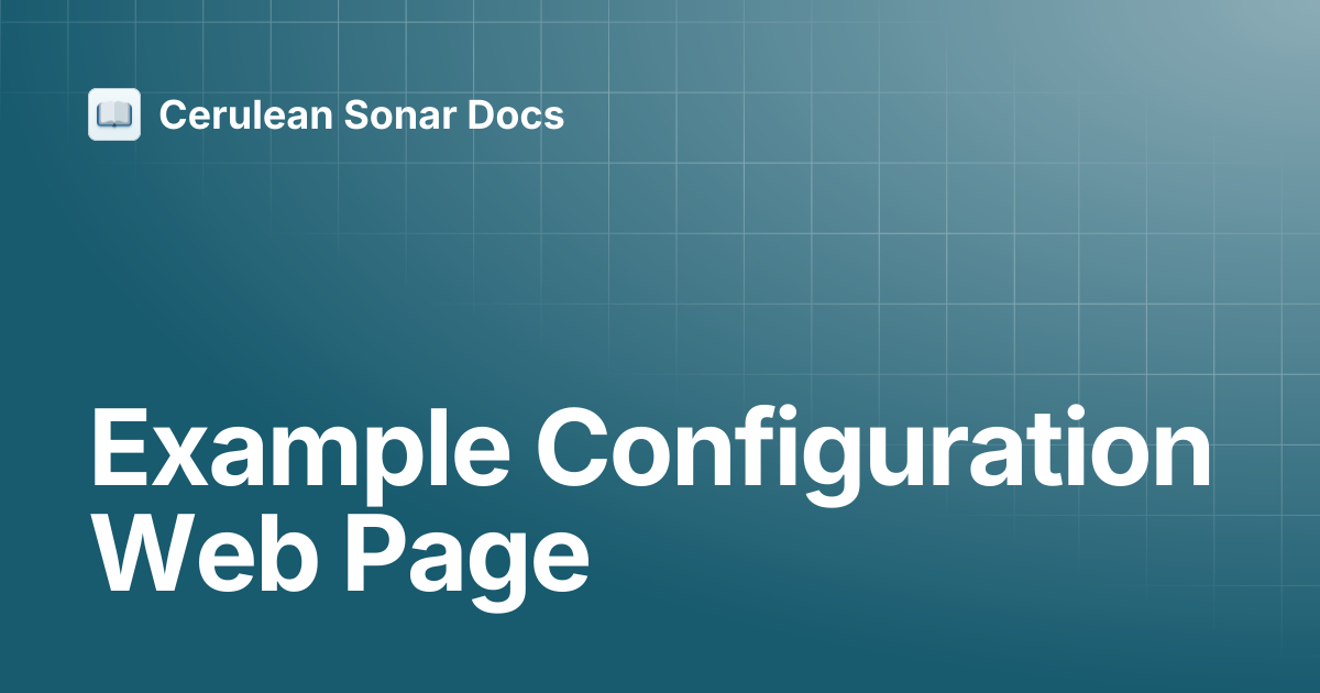Example Configuration Web Page | Ethernet ROV Locator | Cerulean Sonar Docs
