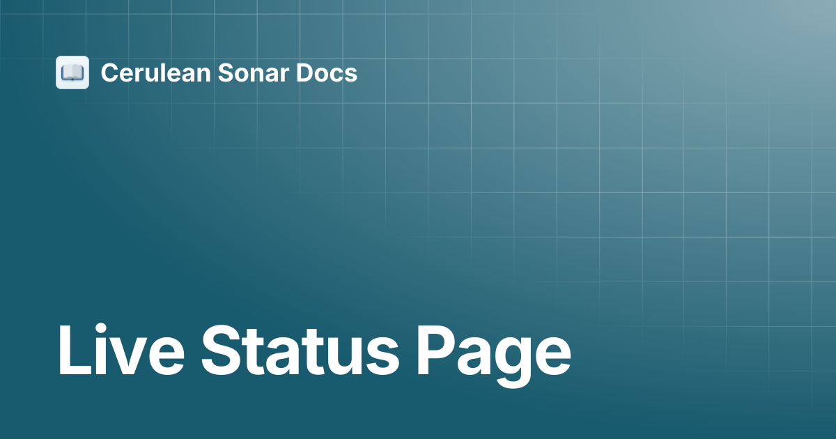 Live Status Page | Tracker 650 | Cerulean Sonar Docs